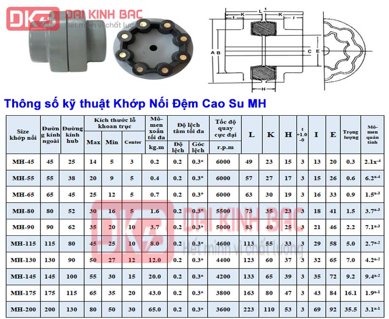 Cung Cấp Khớp Nối Giảm Chấn MH Chính Hãng